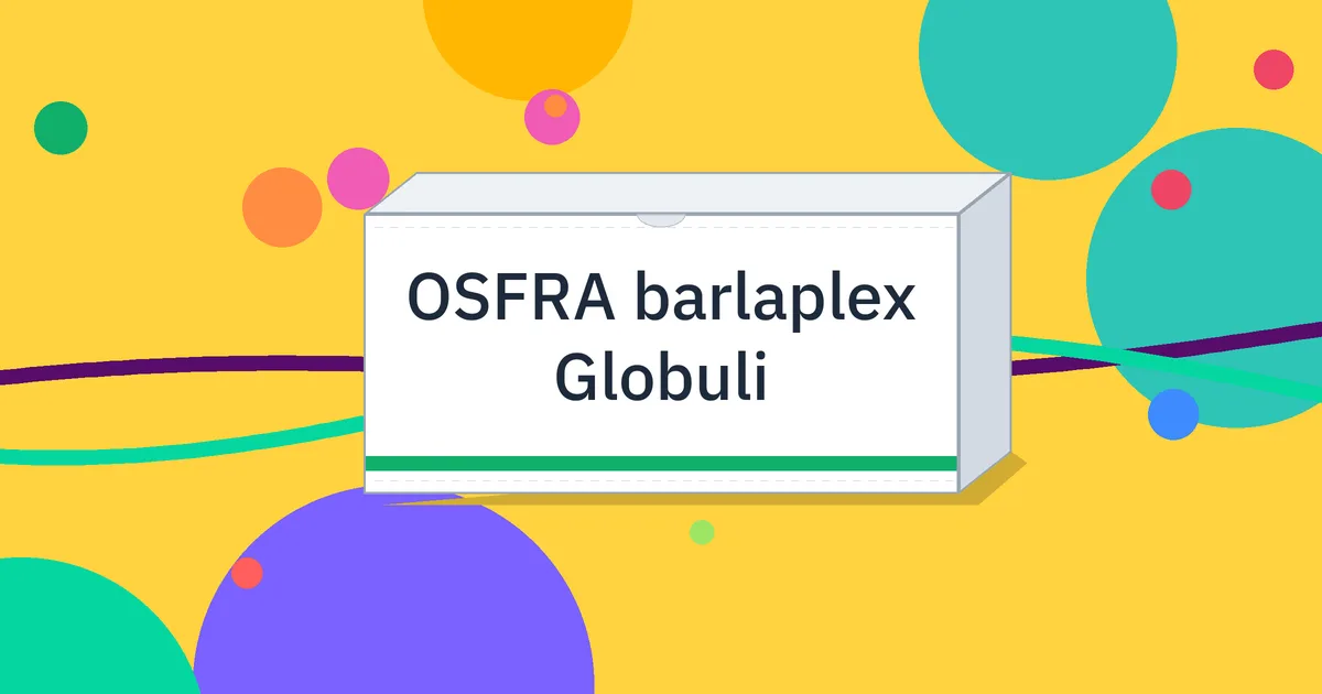 Symbolbild: Packung mit der Aufschrift OSFRA barlaplex Globuli (PZN 19417139) – Verfügbarkeit und Bezug in Apotheken in Frankfurt am Main