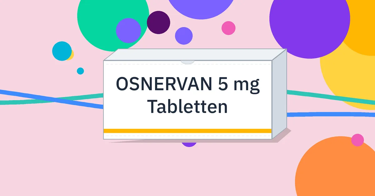 Symbolbild: Packung mit der Aufschrift OSNERVAN 5 mg Tabletten (PZN 00751999) – Verfügbarkeit und Bezug in Apotheken in Frankfurt am Main