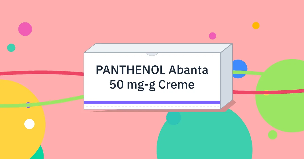 Symbolbild: Packung mit der Aufschrift PANTHENOL Abanta 50 mg-g Creme (PZN 19720576) – Verfügbarkeit und Bezug in Apotheken in Frankfurt am Main