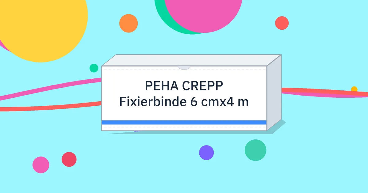 Symbolbild: Packung mit der Aufschrift PEHA CREPP Fixierbinde 6 cmx4 m (PZN 09330118) – Verfügbarkeit und Bezug in Apotheken in Frankfurt am Main