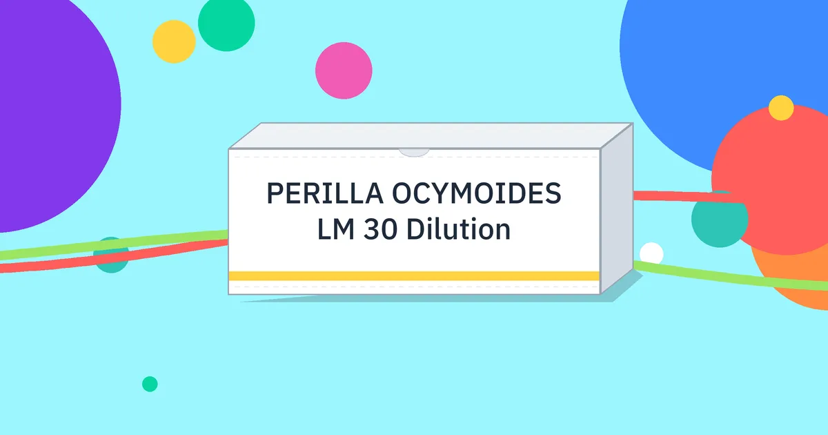 Symbolbild: Packung mit der Aufschrift PERILLA OCYMOIDES LM 30 Dilution (PZN 13635326) – Verfügbarkeit und Bezug in Apotheken in Frankfurt am Main