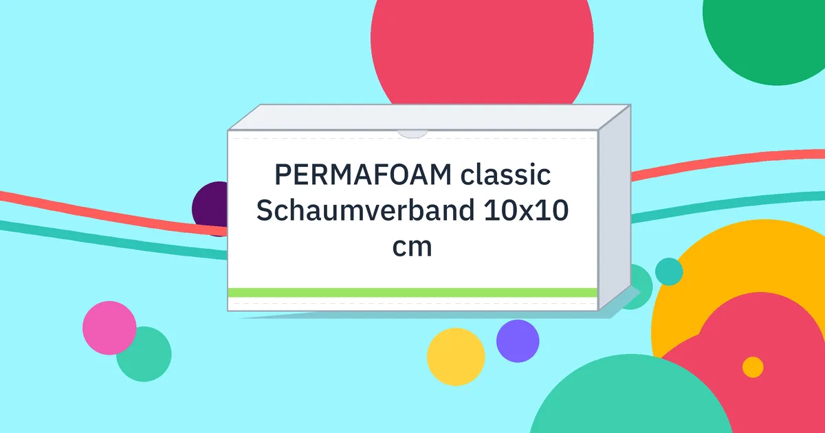 Symbolbild: Packung mit der Aufschrift PERMAFOAM classic Schaumverband 10x10 cm (PZN 19151983) – Verfügbarkeit und Bezug in Apotheken in Frankfurt am Main