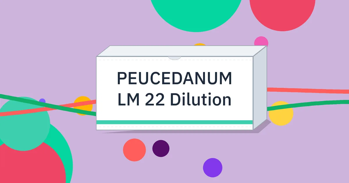 Symbolbild: Packung mit der Aufschrift PEUCEDANUM LM 22 Dilution (PZN 13636604) – Verfügbarkeit und Bezug in Apotheken in Frankfurt am Main