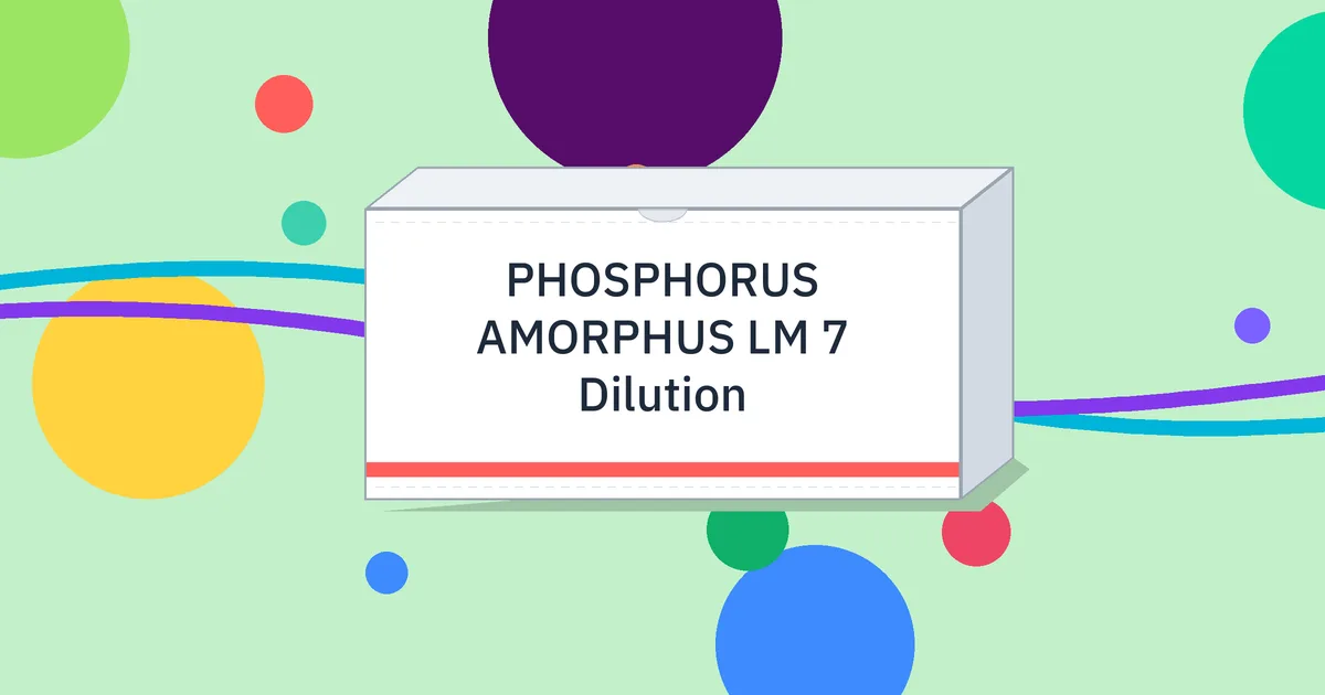 Symbolbild: Packung mit der Aufschrift PHOSPHORUS AMORPHUS LM 7 Dilution (PZN 13034354) – Verfügbarkeit und Bezug in Apotheken in Frankfurt am Main