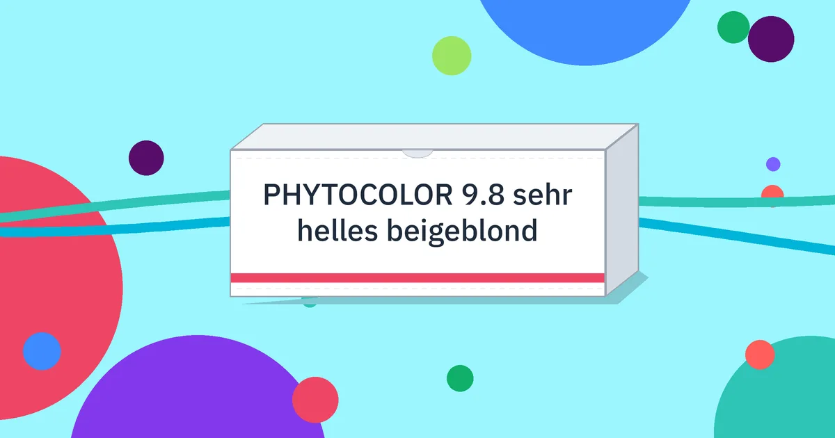 Symbolbild: Packung mit der Aufschrift PHYTOCOLOR 9.8 sehr helles beigeblond (PZN 16853093) – Verfügbarkeit und Bezug in Apotheken in Frankfurt am Main