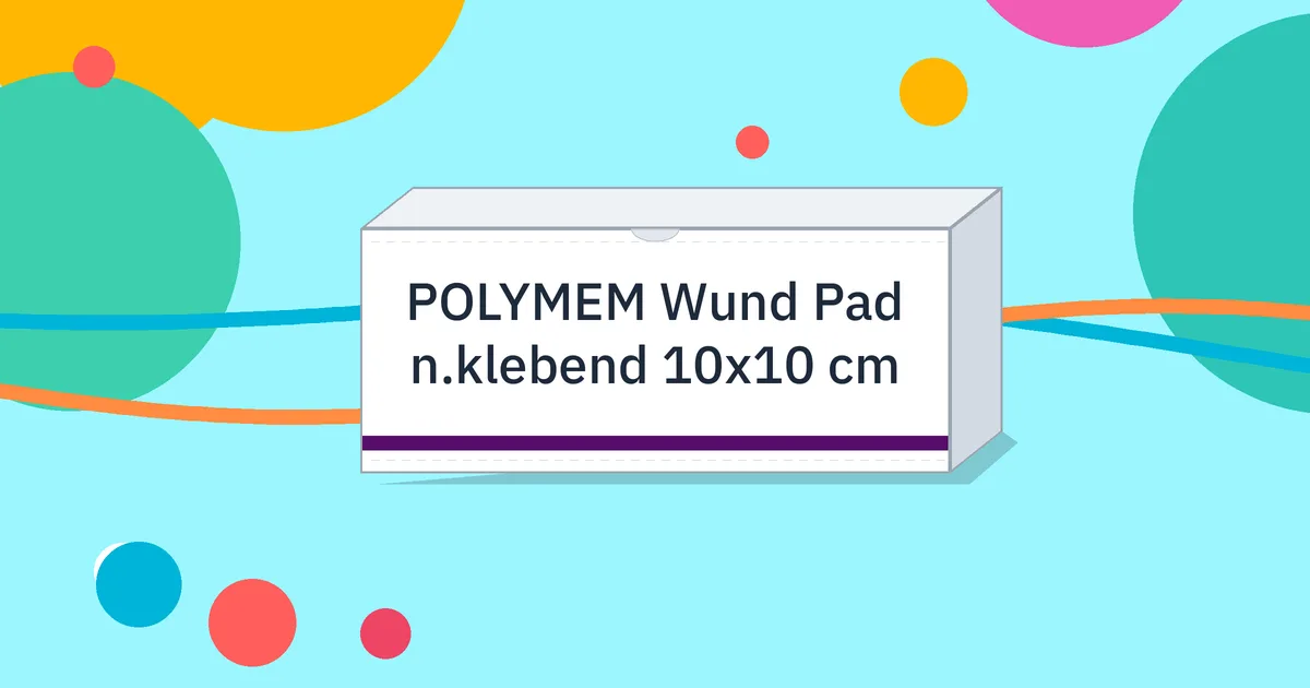 Symbolbild: Packung mit der Aufschrift POLYMEM Wund Pad n.klebend 10x10 cm (PZN 16784297) – Verfügbarkeit und Bezug in Apotheken in Frankfurt am Main