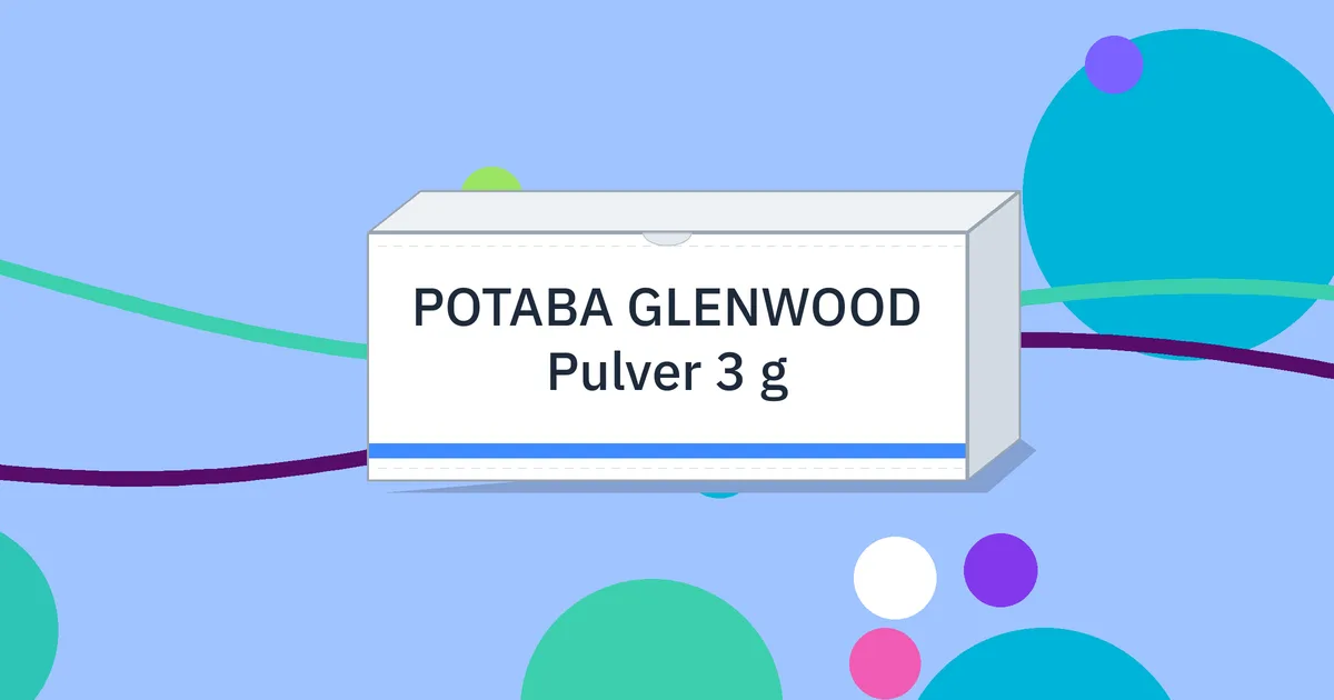 Symbolbild: Packung mit der Aufschrift POTABA GLENWOOD Pulver 3 g (PZN 00051121) – Verfügbarkeit und Bezug in Apotheken in Frankfurt am Main