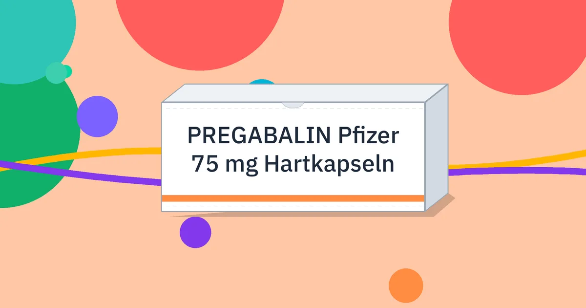 Symbolbild: Packung mit der Aufschrift PREGABALIN Pfizer 75 mg Hartkapseln (PZN 10327759) – Verfügbarkeit und Bezug in Apotheken in Frankfurt am Main