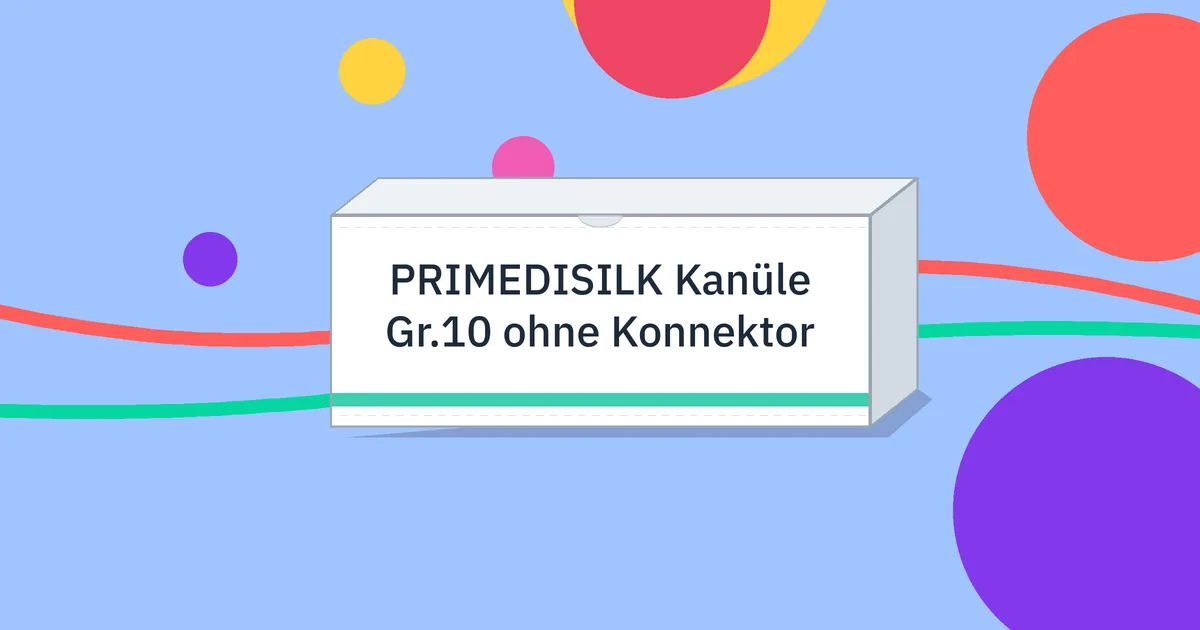 Symbolbild: Packung mit der Aufschrift PRIMEDISILK Kanüle Gr.10 ohne Konnektor (PZN 10355709) – Verfügbarkeit und Bezug in Apotheken in Frankfurt am Main