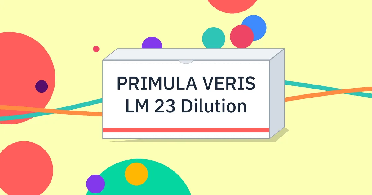 Symbolbild: Packung mit der Aufschrift PRIMULA VERIS LM 23 Dilution (PZN 13667645) – Verfügbarkeit und Bezug in Apotheken in Frankfurt am Main