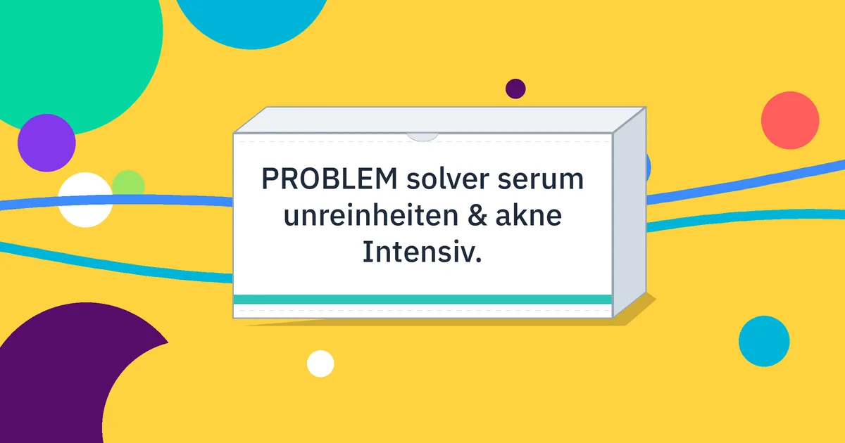 Symbolbild: Packung mit der Aufschrift PROBLEM solver serum unreinheiten & akne Intensiv. (PZN 18361477) – Verfügbarkeit und Bezug in Apotheken in Frankfurt am Main