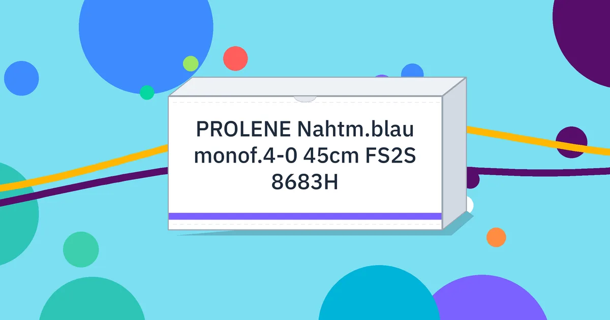 Symbolbild: Packung mit der Aufschrift PROLENE Nahtm.blau monof.4-0 45cm FS2S 8683H (PZN 16255268) – Verfügbarkeit und Bezug in Apotheken in Frankfurt am Main