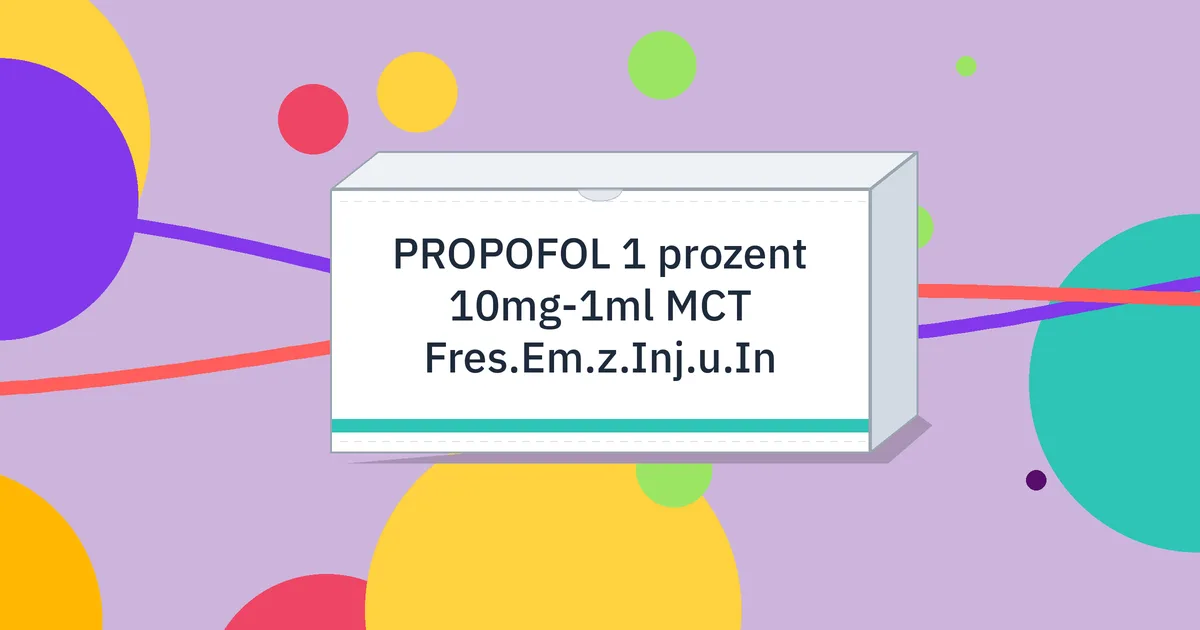 Symbolbild: Packung mit der Aufschrift PROPOFOL 1 prozent 10mg-1ml MCT Fres.Em.z.Inj.u.In (PZN 04121887) – Verfügbarkeit und Bezug in Apotheken in Frankfurt am Main
