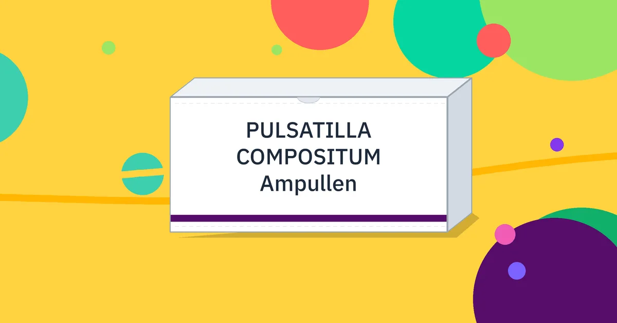 Symbolbild: Packung mit der Aufschrift PULSATILLA COMPOSITUM Ampullen (PZN 04313842) – Verfügbarkeit und Bezug in Apotheken in Frankfurt am Main