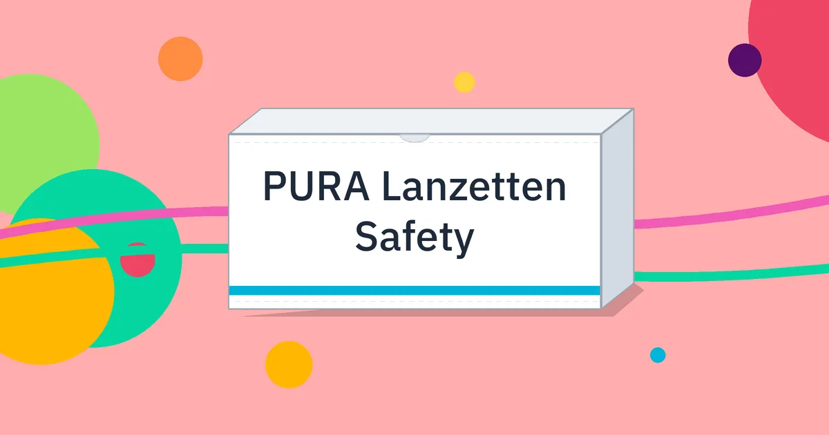 Symbolbild: Packung mit der Aufschrift PURA Lanzetten Safety (PZN 03980045) – Verfügbarkeit und Bezug in Apotheken in Frankfurt am Main