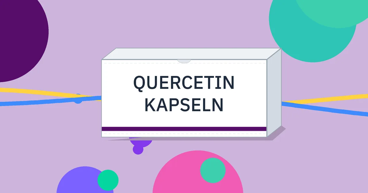 Symbolbild: Packung mit der Aufschrift QUERCETIN KAPSELN (PZN 06435383) – Verfügbarkeit und Bezug in Apotheken in Frankfurt am Main