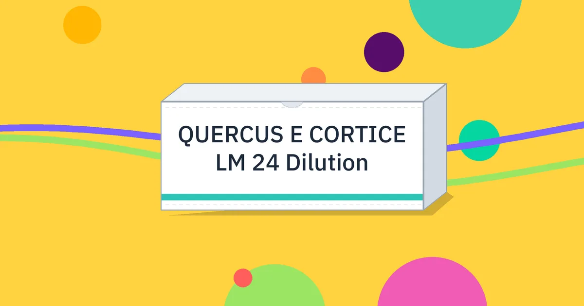 Symbolbild: Packung mit der Aufschrift QUERCUS E CORTICE LM 24 Dilution (PZN 13674289) – Verfügbarkeit und Bezug in Apotheken in Frankfurt am Main