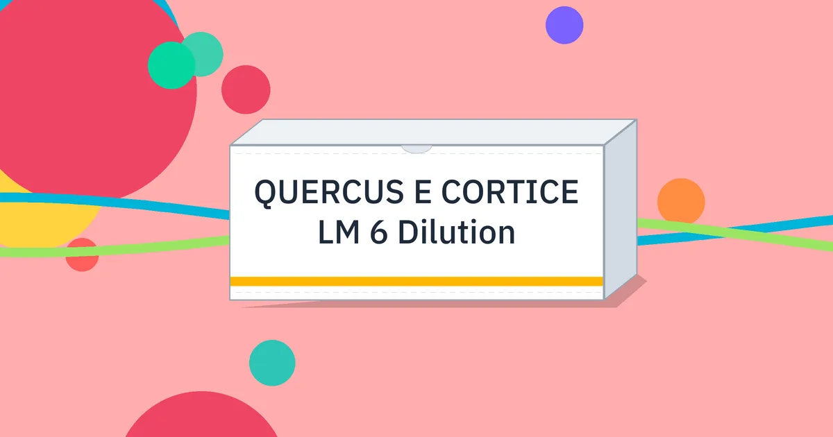 Symbolbild: Packung mit der Aufschrift QUERCUS E CORTICE LM 6 Dilution (PZN 13674071) – Verfügbarkeit und Bezug in Apotheken in Frankfurt am Main
