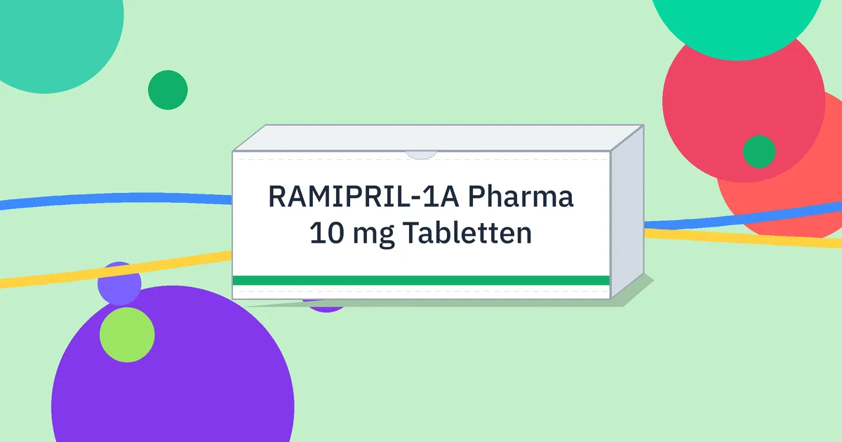 Symbolbild: Packung mit der Aufschrift RAMIPRIL-1A Pharma 10 mg Tabletten (PZN 00766802) – Verfügbarkeit und Bezug in Apotheken in Frankfurt am Main