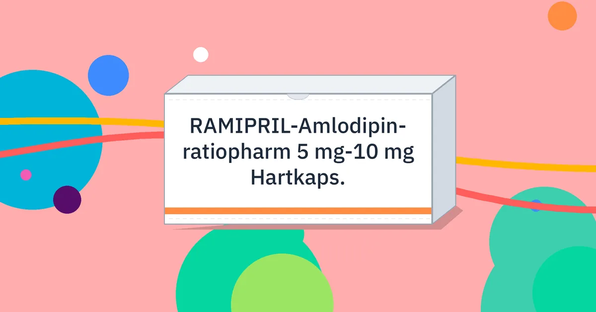 Symbolbild: Packung mit der Aufschrift RAMIPRIL-Amlodipin-ratiopharm 5 mg-10 mg Hartkaps. (PZN 13752776) – Verfügbarkeit und Bezug in Apotheken in Frankfurt am Main