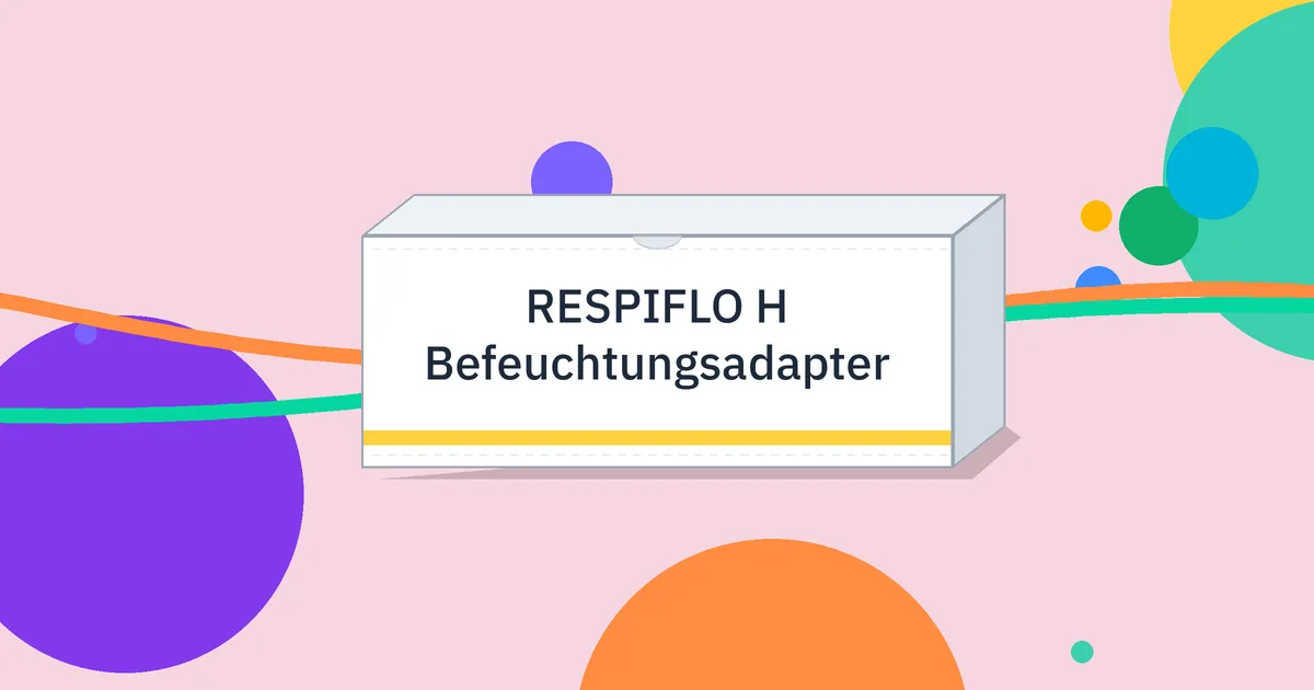 Symbolbild: Packung mit der Aufschrift RESPIFLO H Befeuchtungsadapter (PZN 06300080) – Verfügbarkeit und Bezug in Apotheken in Frankfurt am Main