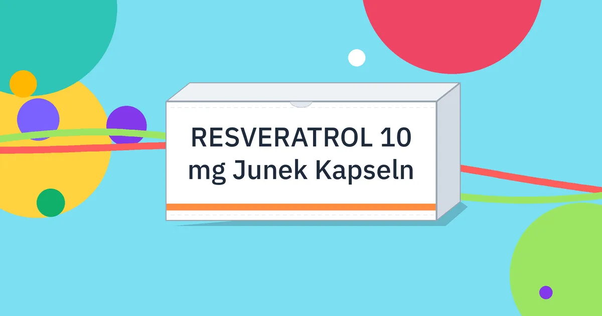 Symbolbild: Packung mit der Aufschrift RESVERATROL 10 mg Junek Kapseln (PZN 02570724) – Verfügbarkeit und Bezug in Apotheken in Frankfurt am Main