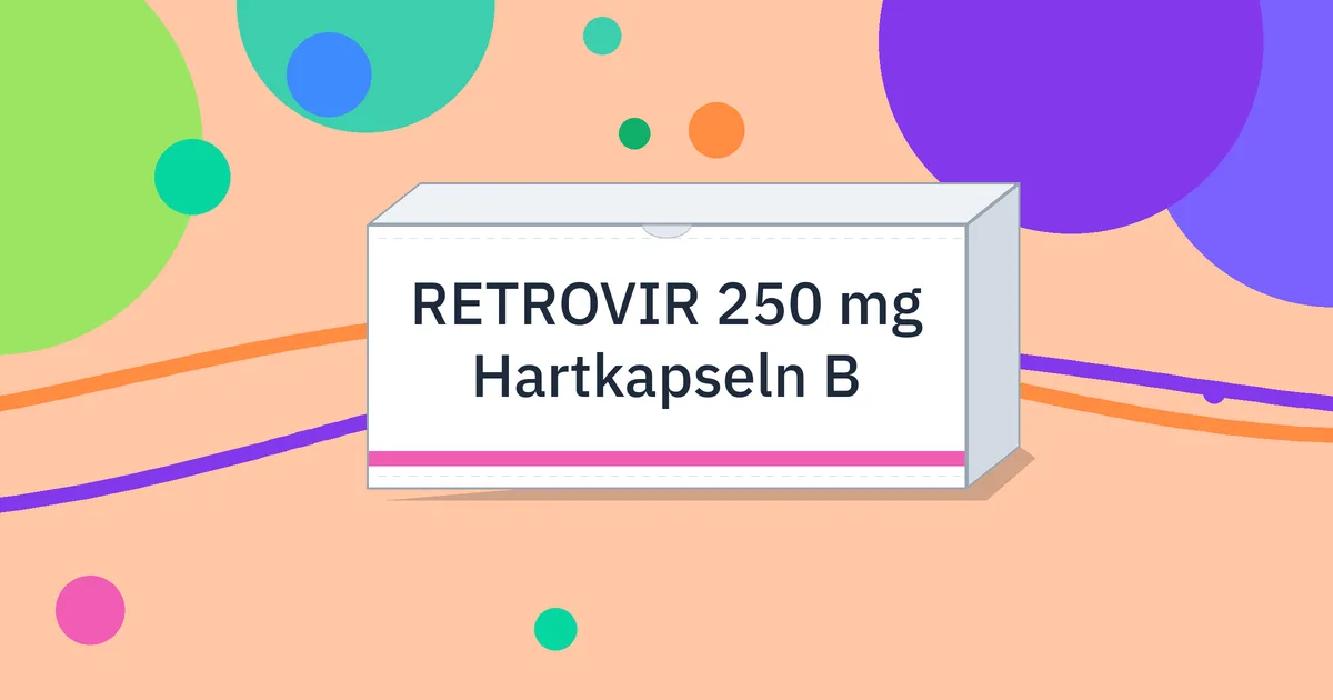 Symbolbild: Packung mit der Aufschrift RETROVIR 250 mg Hartkapseln B (PZN 07355462) – Verfügbarkeit und Bezug in Apotheken in Frankfurt am Main