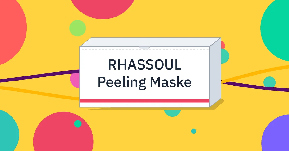 Symbolbild: Packung mit der Aufschrift RHASSOUL Peeling Maske (PZN 02411517) – Verfügbarkeit und Bezug in Apotheken in Frankfurt am Main
