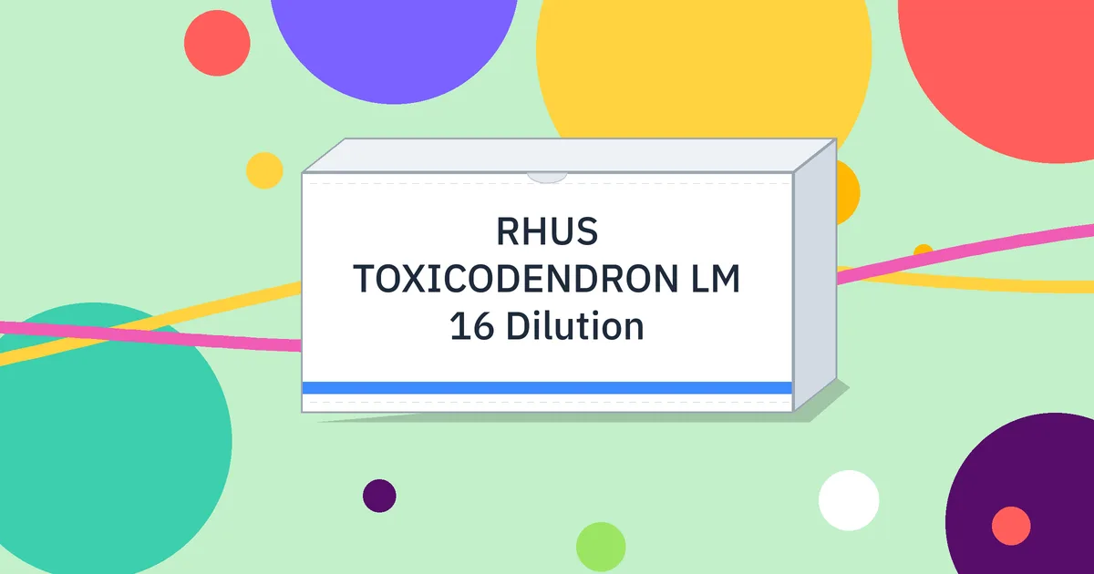 Symbolbild: Packung mit der Aufschrift RHUS TOXICODENDRON LM 16 Dilution (PZN 13053653) – Verfügbarkeit und Bezug in Apotheken in Frankfurt am Main