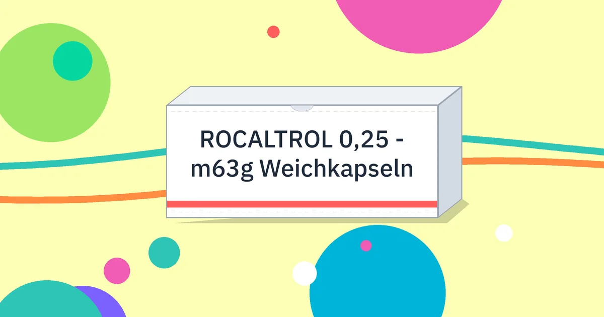Symbolbild: Packung mit der Aufschrift ROCALTROL 0,25 -m63g Weichkapseln (PZN 07487703) – Verfügbarkeit und Bezug in Apotheken in Frankfurt am Main