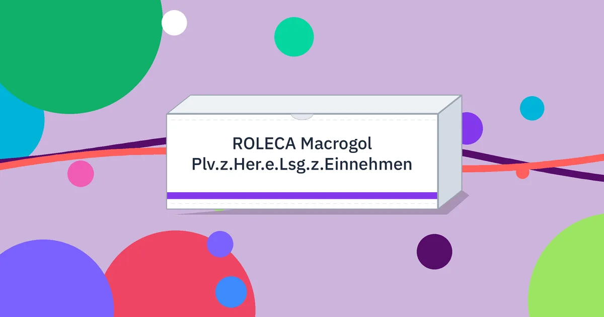 Symbolbild: Packung mit der Aufschrift ROLECA Macrogol Plv.z.Her.e.Lsg.z.Einnehmen (PZN 17440045) – Verfügbarkeit und Bezug in Apotheken in Frankfurt am Main