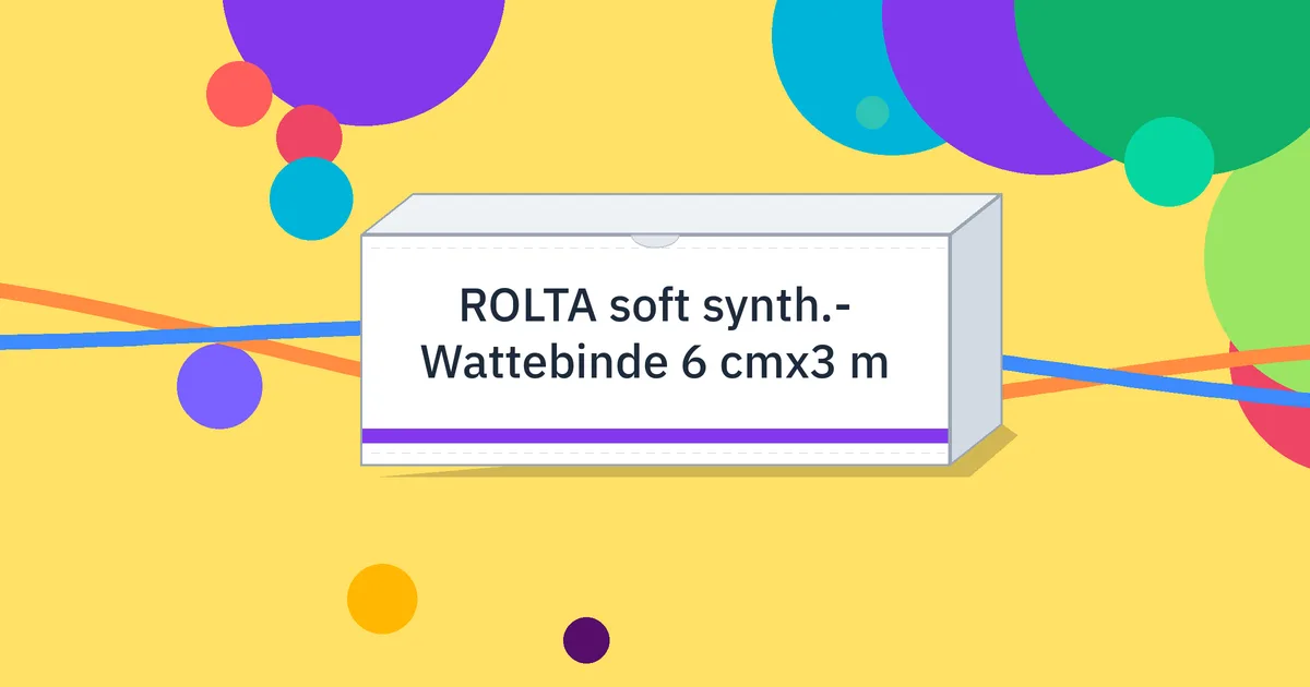 Symbolbild: Packung mit der Aufschrift ROLTA soft synth.-Wattebinde 6 cmx3 m (PZN 18231160) – Verfügbarkeit und Bezug in Apotheken in Frankfurt am Main