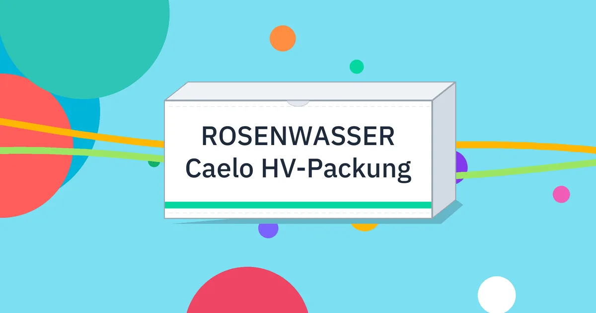 Symbolbild: Packung mit der Aufschrift ROSENWASSER Caelo HV-Packung (PZN 12386714) – Verfügbarkeit und Bezug in Apotheken in Frankfurt am Main