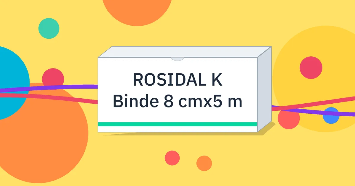 Symbolbild: Packung mit der Aufschrift ROSIDAL K Binde 8 cmx5 m (PZN 14039282) – Verfügbarkeit und Bezug in Apotheken in Frankfurt am Main