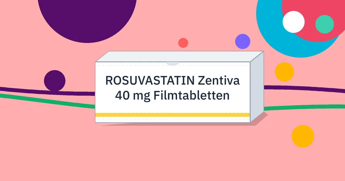 Symbolbild: Packung mit der Aufschrift ROSUVASTATIN Zentiva 40 mg Filmtabletten (PZN 19923374) – Verfügbarkeit und Bezug in Apotheken in Frankfurt am Main