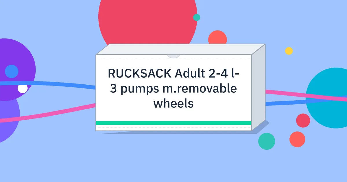 Symbolbild: Packung mit der Aufschrift RUCKSACK Adult 2-4 l-3 pumps m.removable wheels (PZN 16244678) – Verfügbarkeit und Bezug in Apotheken in Frankfurt am Main