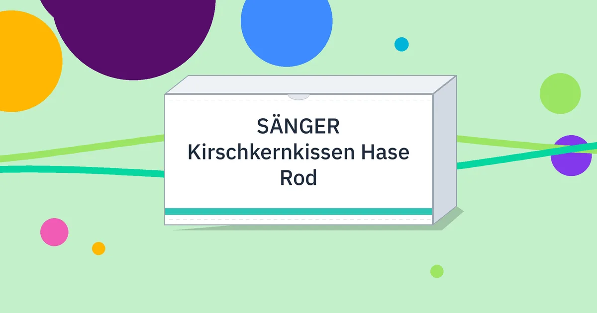 Symbolbild: Packung mit der Aufschrift SÄNGER Kirschkernkissen Hase Rod (PZN 13567777) – Verfügbarkeit und Bezug in Apotheken in Frankfurt am Main