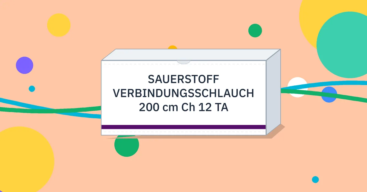 Symbolbild: Packung mit der Aufschrift SAUERSTOFF VERBINDUNGSSCHLAUCH 200 cm Ch 12 TA (PZN 17488626) – Verfügbarkeit und Bezug in Apotheken in Frankfurt am Main