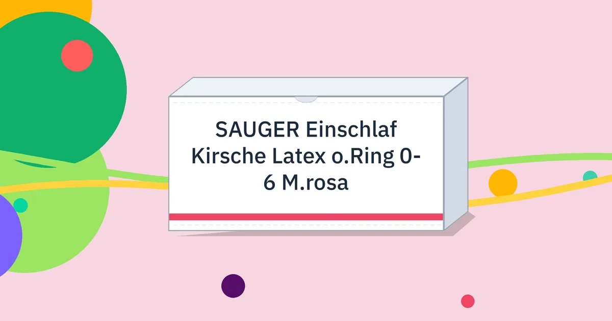 Symbolbild: Packung mit der Aufschrift SAUGER Einschlaf Kirsche Latex o.Ring 0-6 M.rosa (PZN 09475199) – Verfügbarkeit und Bezug in Apotheken in Frankfurt am Main