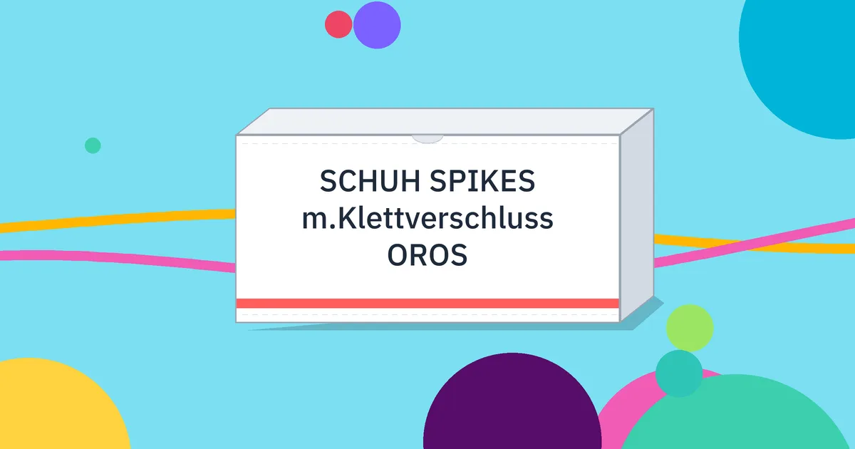 Symbolbild: Packung mit der Aufschrift SCHUH SPIKES m.Klettverschluss OROS (PZN 00877217) – Verfügbarkeit und Bezug in Apotheken in Frankfurt am Main