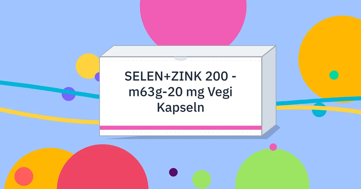 Symbolbild: Packung mit der Aufschrift SELEN+ZINK 200 -m63g-20 mg Vegi Kapseln (PZN 15246161) – Verfügbarkeit und Bezug in Apotheken in Frankfurt am Main