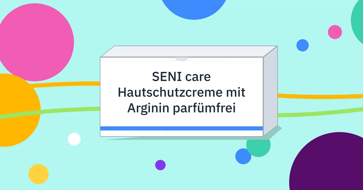 Symbolbild: Packung mit der Aufschrift SENI care Hautschutzcreme mit Arginin parfümfrei (PZN 15815305) – Verfügbarkeit und Bezug in Apotheken in Frankfurt am Main