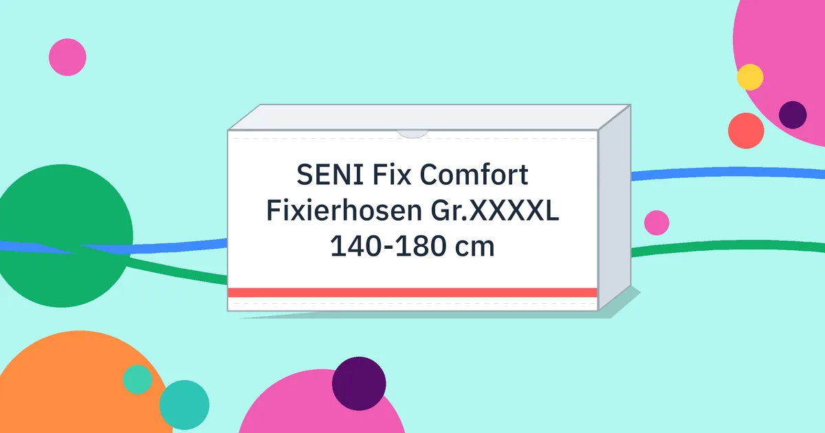Symbolbild: Packung mit der Aufschrift SENI Fix Comfort Fixierhosen Gr.XXXXL 140-180 cm (PZN 15254309) – Verfügbarkeit und Bezug in Apotheken in Frankfurt am Main
