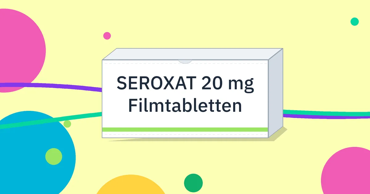Symbolbild: Packung mit der Aufschrift SEROXAT 20 mg Filmtabletten (PZN 10273093) – Verfügbarkeit und Bezug in Apotheken in Frankfurt am Main