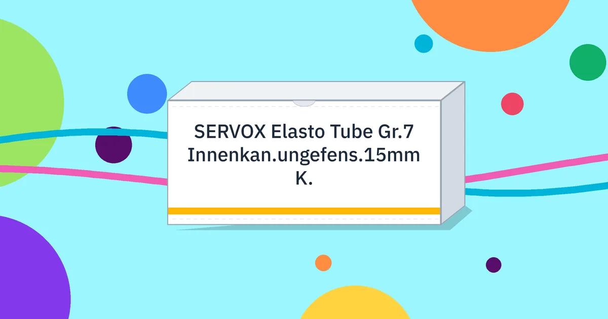 Symbolbild: Packung mit der Aufschrift SERVOX Elasto Tube Gr.7 Innenkan.ungefens.15mm K. (PZN 07424542) – Verfügbarkeit und Bezug in Apotheken in Frankfurt am Main