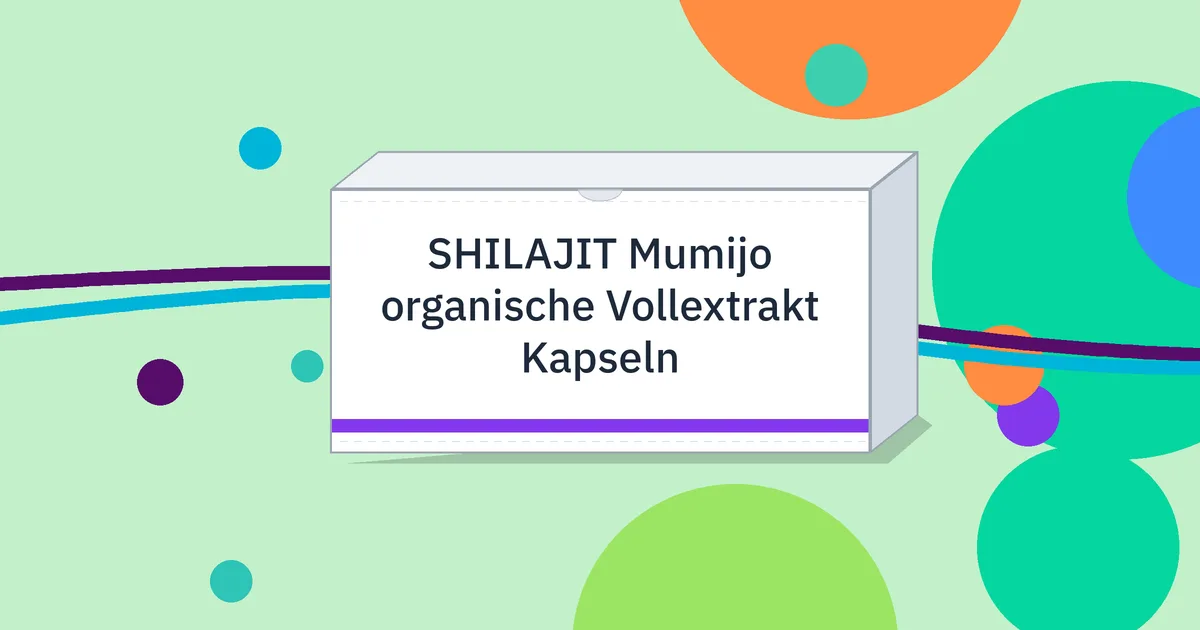Symbolbild: Packung mit der Aufschrift SHILAJIT Mumijo organische Vollextrakt Kapseln (PZN 19209056) – Verfügbarkeit und Bezug in Apotheken in Frankfurt am Main