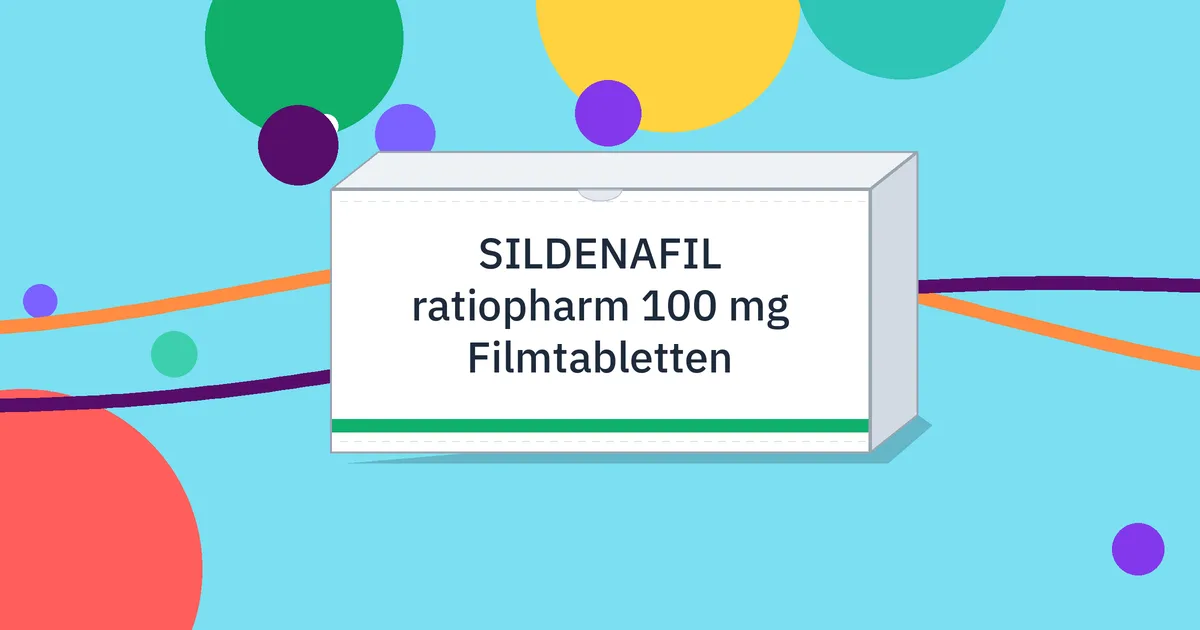 Symbolbild: Packung mit der Aufschrift SILDENAFIL ratiopharm 100 mg Filmtabletten (PZN 00142616) – Verfügbarkeit und Bezug in Apotheken in Frankfurt am Main