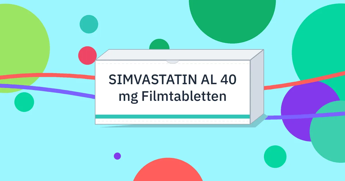 Symbolbild: Packung mit der Aufschrift SIMVASTATIN AL 40 mg Filmtabletten (PZN 04105061) – Verfügbarkeit und Bezug in Apotheken in Frankfurt am Main