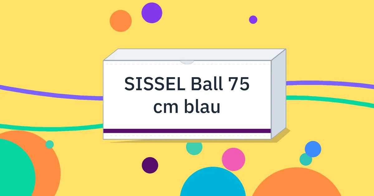 Symbolbild: Packung mit der Aufschrift SISSEL Ball 75 cm blau (PZN 01428674) – Verfügbarkeit und Bezug in Apotheken in Frankfurt am Main
