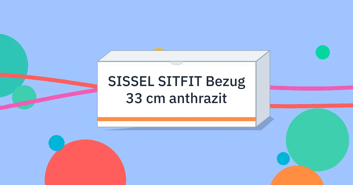 Symbolbild: Packung mit der Aufschrift SISSEL SITFIT Bezug 33 cm anthrazit (PZN 09537026) – Verfügbarkeit und Bezug in Apotheken in Frankfurt am Main